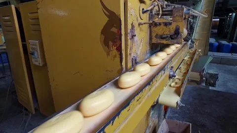Ready soap in the production line moving... | Stock Video | Pond5
