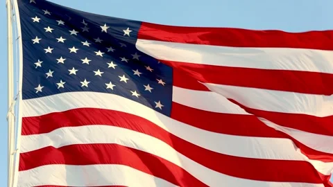 Real American flag waving in the wind, i... | Stock Video | Pond5