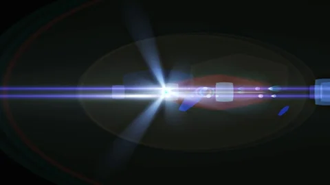 Real anamorphic lens flare. 4K footage. | Stock Video | Pond5