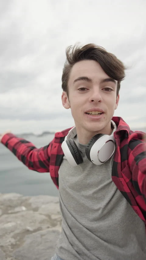 Real camera view of teenager influencer ... | Stock Video | Pond5