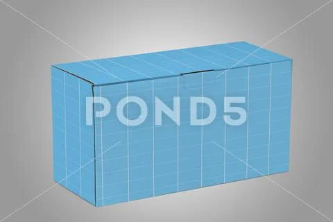 PSD Photoshop Template: Real Cardboard box closed #165038473