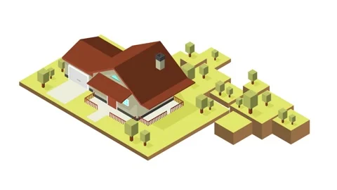 Real Estate animated isometric concept. | Stock Video | Pond5
