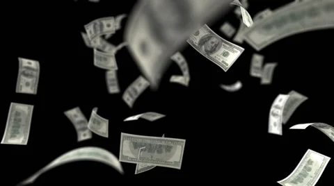 Real Falling Dollars on a Black Backgrou... | Stock Video | Pond5
