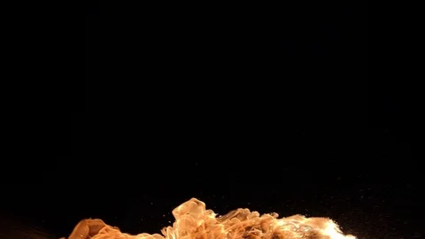 Real fire flame in slowmotion, shooting ... | Stock Video | Pond5