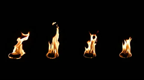 Real fire isolated on black background. ... | Stock Video | Pond5