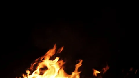 Real fire isolated on black background | Stock Video | Pond5