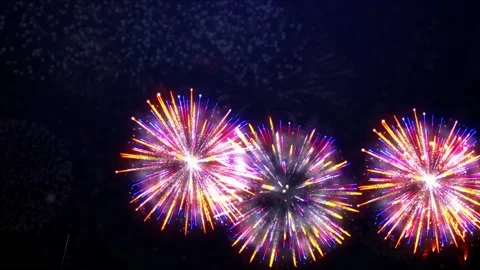 Real Fireworks Explosion on Smoke Foggy ... | Stock Video | Pond5