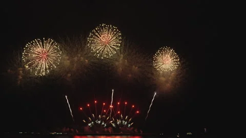 Real Fireworks on night backgrounds. abs... | Stock Video | Pond5