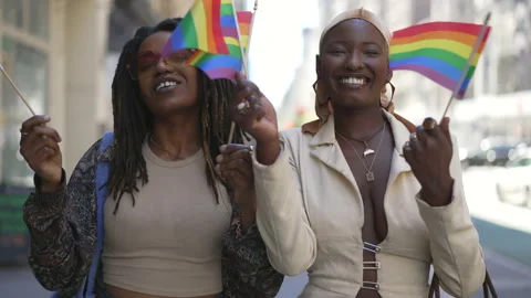 Real LGBTQ LGBT black women same sex les... | Stock Video | Pond5