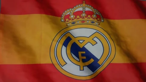 Real Madrid football club flag waving in... | Stock Video | Pond5