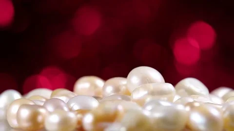 Real Pearls in Gold an White Color With ... | Stock Video | Pond5