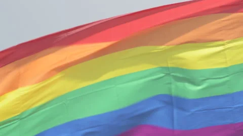 Real rainbow flag, LGBT pride flag or ga... | Stock Video | Pond5