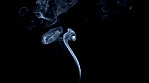 Real smoke on a black background. Thin F... | Stock Video | Pond5
