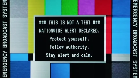 Real TV capture: emergency broadcast sys... | Stock Video | Pond5