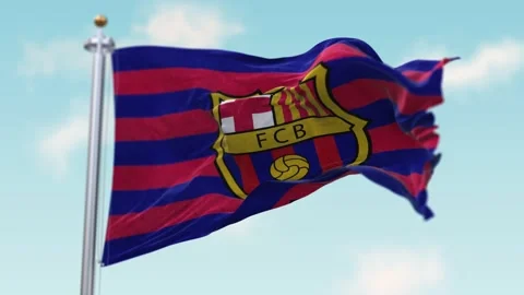 Realistic 3D animation of a FCB flag wav... | Stock Video | Pond5