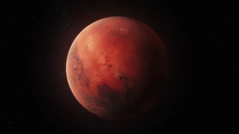 Realistic 3D animation of Mars rotating ... | Stock Video | Pond5