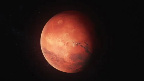 Realistic 3D animation of Mars rotating ... | Stock Video | Pond5