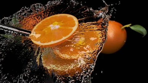 Realistic 3D animation of sliced oranges... | Stock Video | Pond5