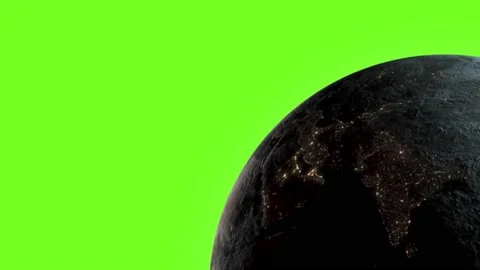 Realistic 3D earth rotating on green bac... | Stock Video | Pond5