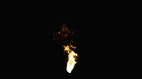 Realistic 3d fire effect on a black back... | Stock Video | Pond5