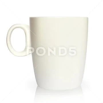 Realistic 3D model of cup white color. Illustration. ~ Clip Art #106794539