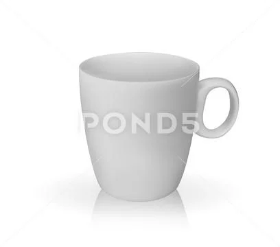 Realistic 3D model of cup white color. Illustration.: Royalty Free ...