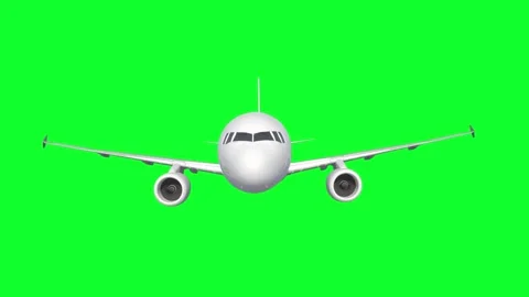 Realistic Airplane Animation on Green Sc... | Stock Video | Pond5