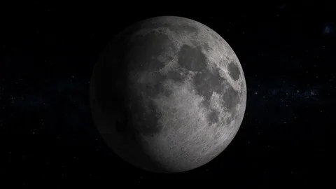 Realistic animation Moon in space backgr... | Stock Video | Pond5