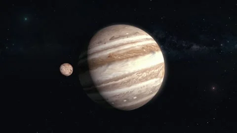 Realistic Animation of Planet Jupiter an... | Stock Video | Pond5