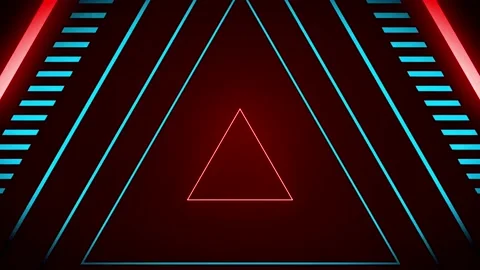 Realistic blue and red light triangle sh... | Stock Video | Pond5