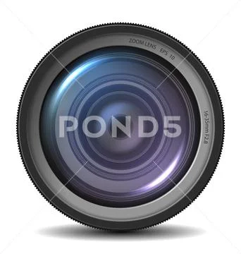 Realistic camera lens. Vector illustration. EPS 10.: Royalty Free #142352234