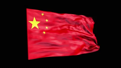 Realistic China flag is waving 3D animat... | Stock Video | Pond5