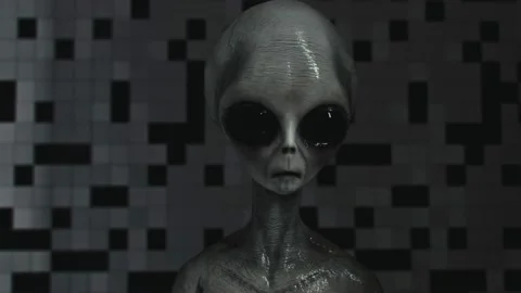 Realistic closeup of an alien with flick... | Stock Video | Pond5