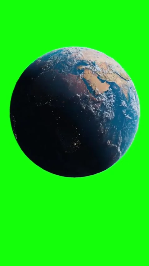 Realistic Earth on Green Screen - 4K HD | Stock Video | Pond5
