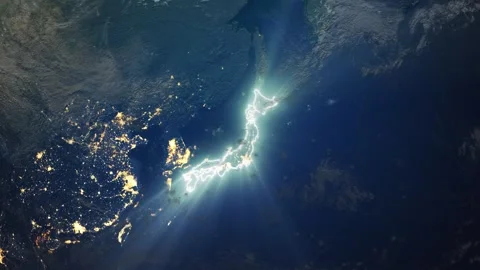 Realistic Earth Night Orbit and Zoom Glo... | Stock Video | Pond5