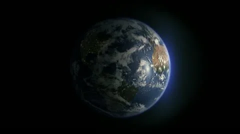 Realistic Earth Rotate 360 Loop City Lig... | Stock Video | Pond5