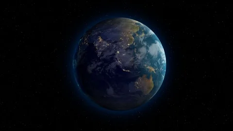 Realistic Earth Rotating on space (Loop)... | Stock Video | Pond5