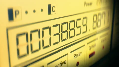 Realistic electricity meter screen with ... | Stock Video | Pond5