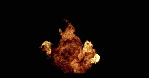Realistic Fire Explosion Wide Angle 4k w... | Stock Video | Pond5