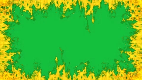 Realistic fire frame green screen backgr... | Stock Video | Pond5