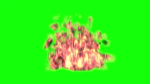 Realistic Fire (Green Screen) 4K | Stock Video | Pond5