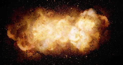 Realistic fireball explosion and blasts ... | Stock Video | Pond5