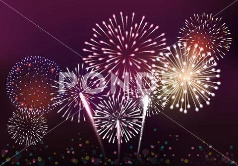 Realistic fireworks background: Graphic #85472505