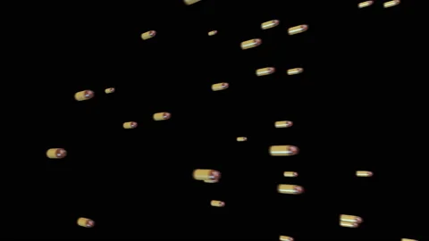 Realistic flying forward bullets isolate... | Stock Video | Pond5