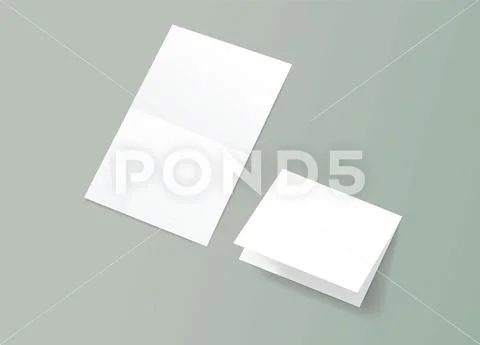 Realistic Folding Paper Mockup Set For Branding Leaflet Flyer Brochure ...