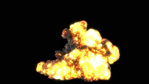 Realistic Giant explosion and black smok... | Stock Video | Pond5