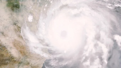 Realistic giant hurricane seen from the ... | Stock Video | Pond5