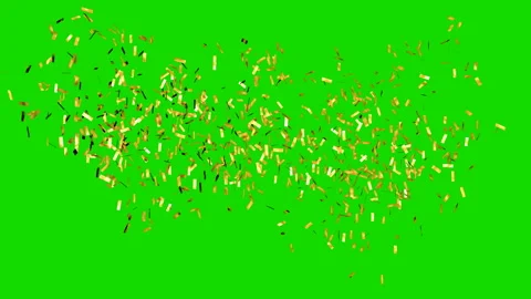 Realistic gold confetti falling down. Gr... | Stock Video | Pond5