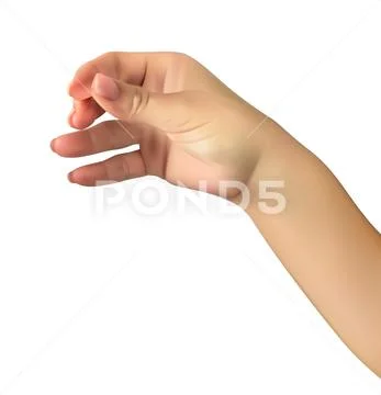 Realistic hand of man holds presumed glass of alcoholic beverage ...