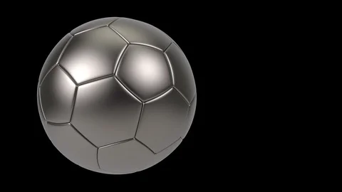 Realistic iron metal soccer ball isolate... | Stock Video | Pond5